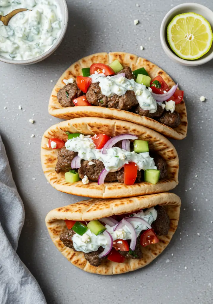 Lamb Gyros with Tzatziki Sauce - Clarerecipes