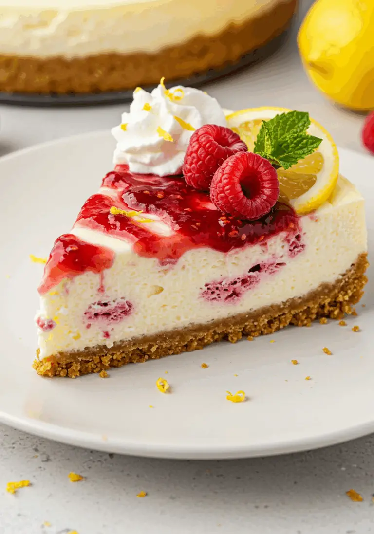 No-Bake Lemon Raspberry Cheesecake - Clarerecipes