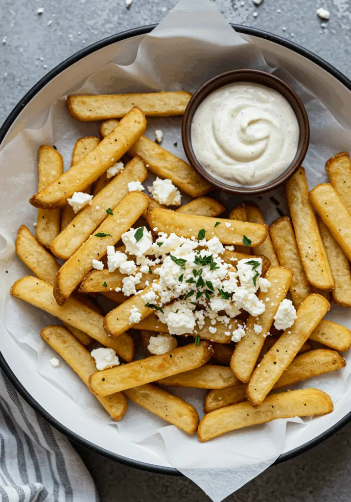 Greek Feta Fries with Feta Cheese