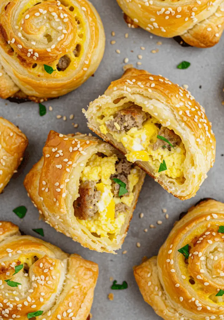 Turkey Sausage Egg and Cheese Breakfast Roll-Ups