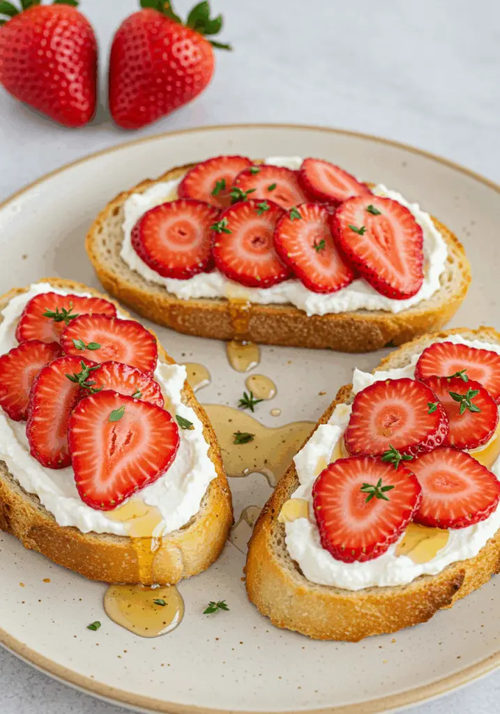 Roasted Strawberry Whipped Ricotta Toast - Clarerecipes