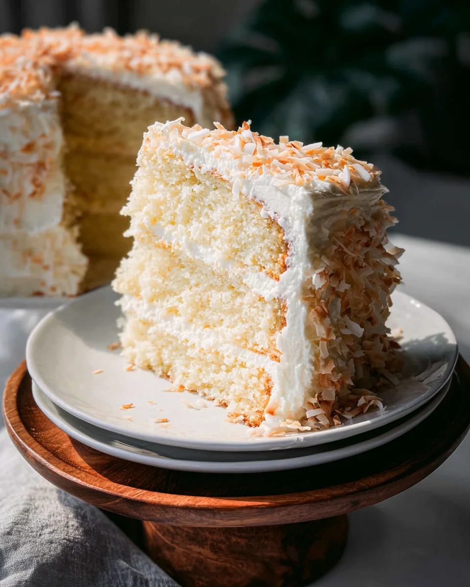 Coconut Cream Cake with Coconut Cream Cheese Frosting