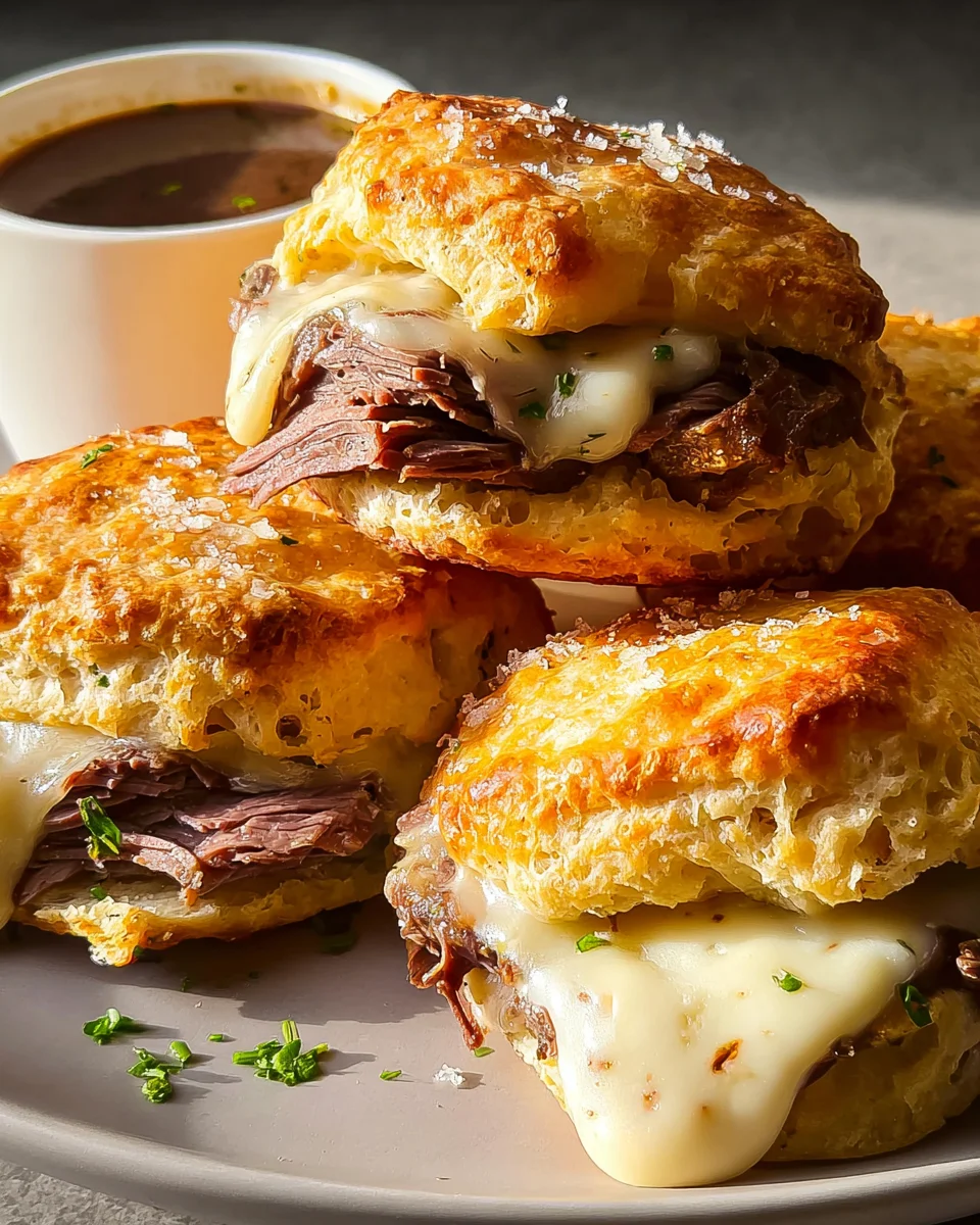 French Dip Stuffed Biscuits