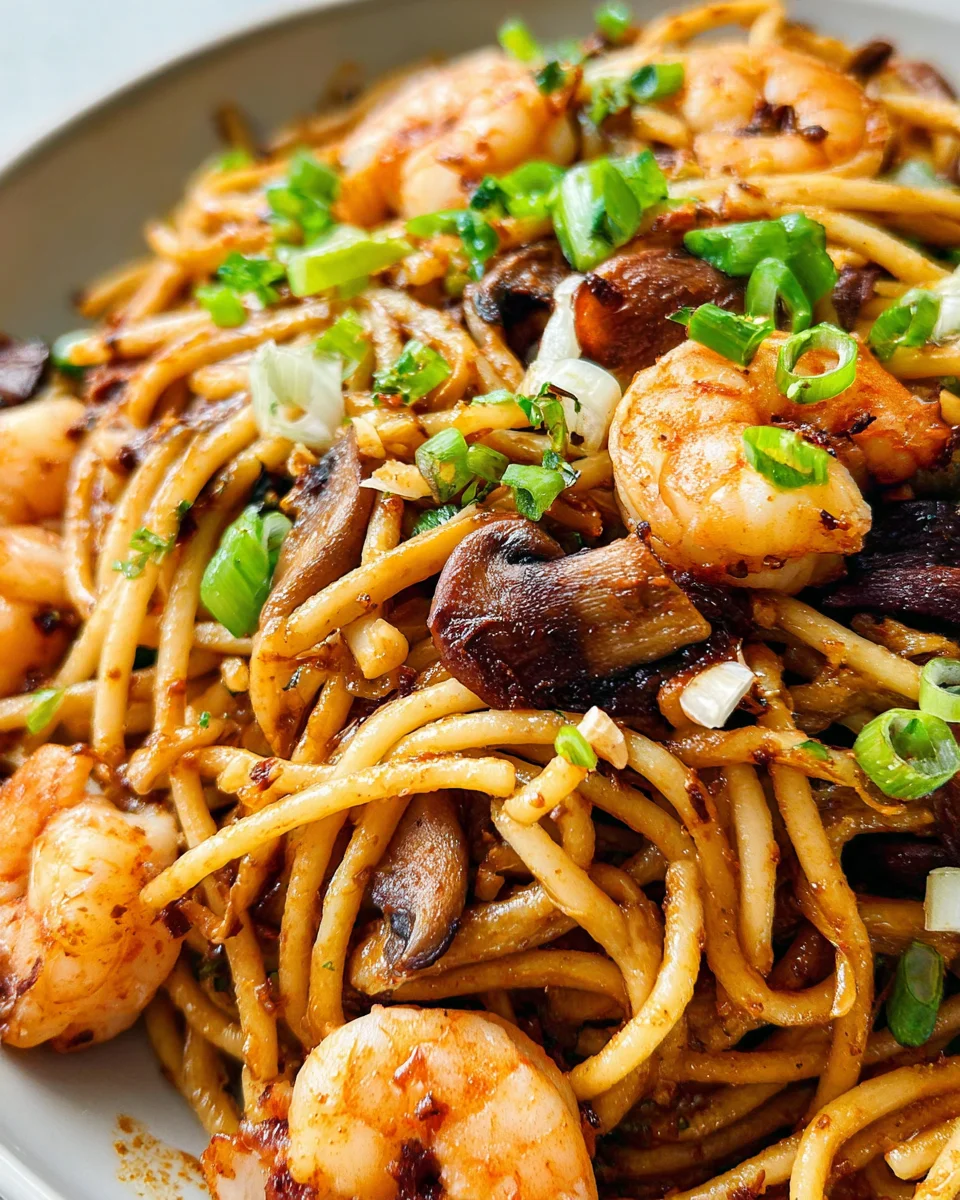 Shrimp Shiitake Noodles