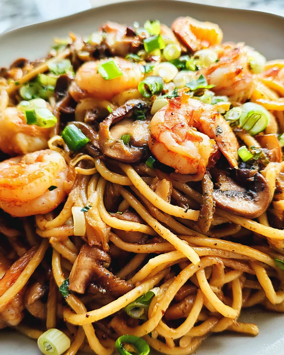 Shrimp Shiitake Noodles